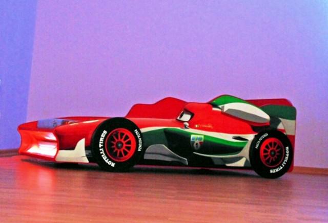 Pat copii 3D masinuta Francesco cu lumini 150x74 cm Cod: COS064LIGHT ...